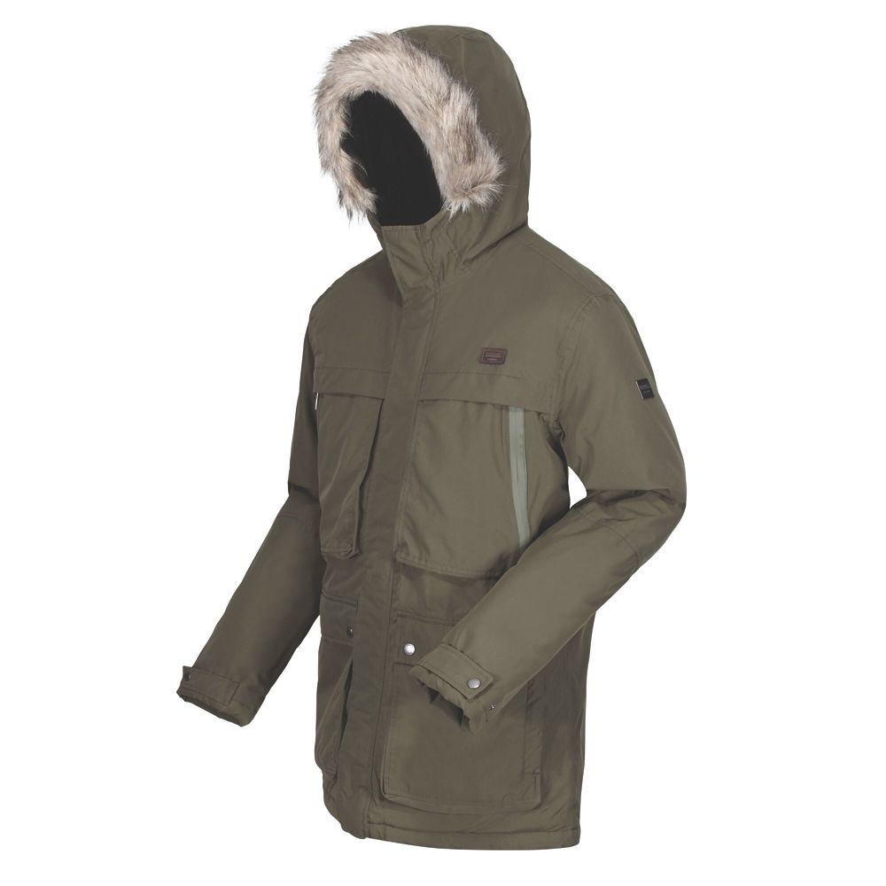Regatta Volter 5V Li-Ion Heated Waterproof Parka Jacket Dark Khaki X ...