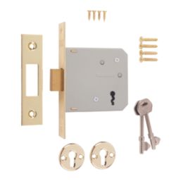 ERA 3 Lever Brass Mortice Deadlock 76mm Case - 56mm Backset - Screwfix