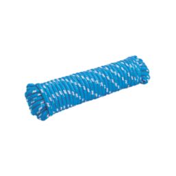 Essentials Braided Rope Blue/White 8mm x 20m - Screwfix