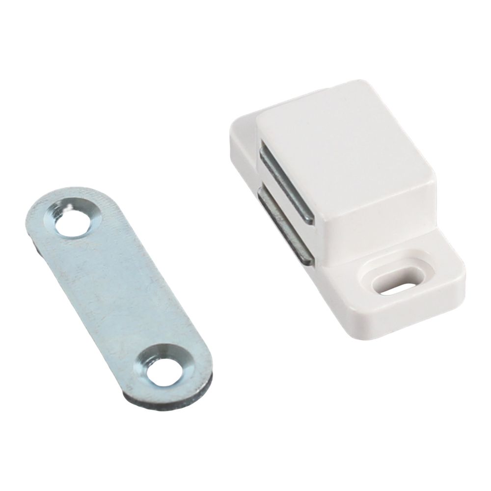 Essentials 2-Hole Magnetic Cabinet Catch White 37mm x 15mm 10 Pack ...