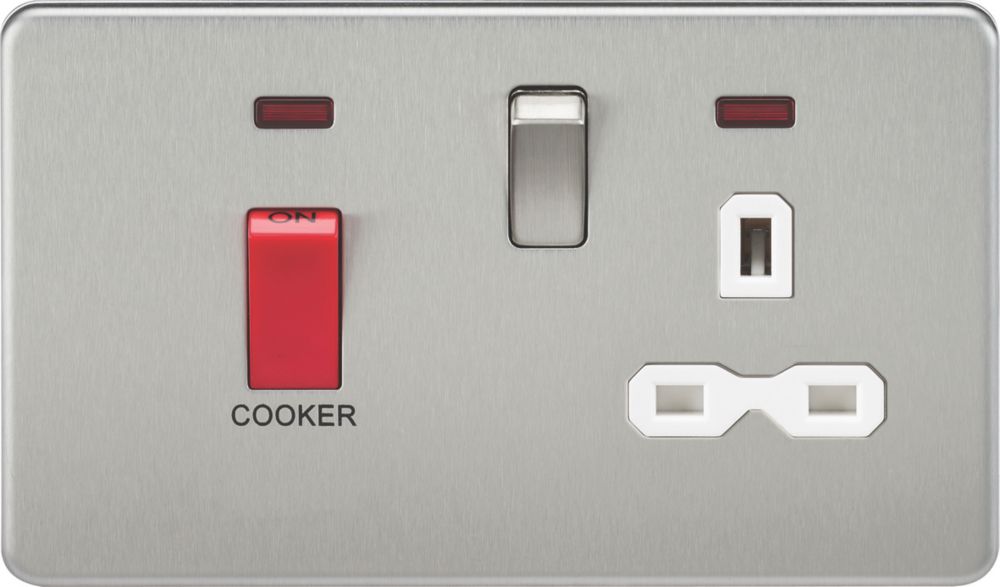 Knightsbridge 45 & 13A 2-Gang DP Cooker Switch & 13A DP Switched Socket ... Knightsbridge 45 & 13A 2-Gang DP Cooker Switch & 13A DP Switched Socket ...