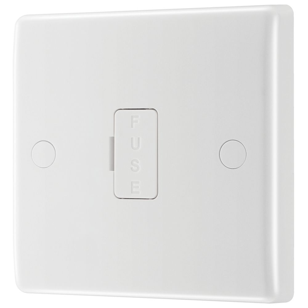 British General 13A Unswitched Fused Spur & Flex Outlet White - Screwfix