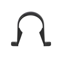 FloPlast Half Round Pipe Clips Black 68mm 10 Pack - Screwfix