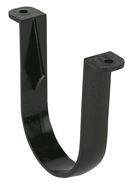 FloPlast Half Round Pipe Clips Black 68mm 10 Pack - Screwfix