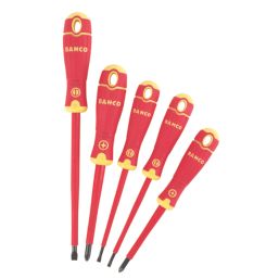 Bahco BahcoFit Mixed VDE Screwdrivers 5 Piece Set - Screwfix