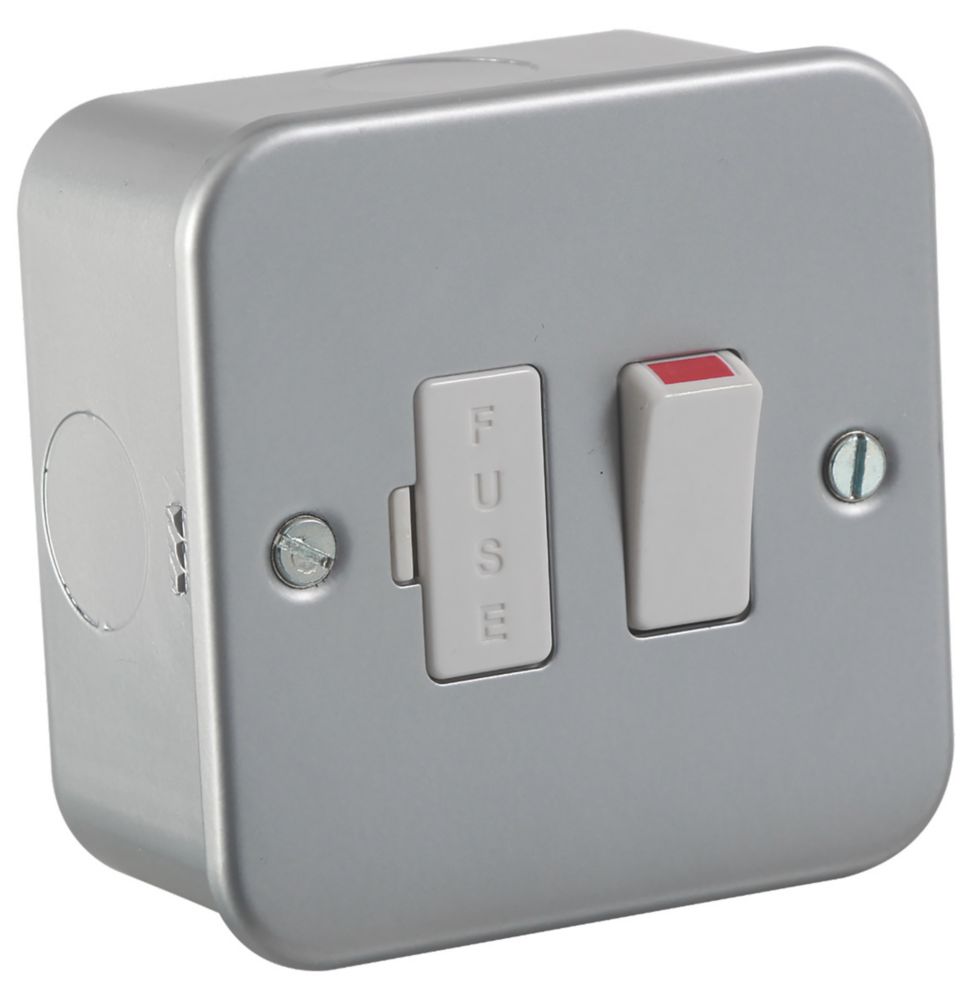 Knightsbridge 13A Switched Metal Clad Fused Spur with White Inserts ...