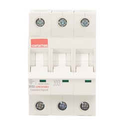 Contactum Defender 50A TP B Curve 3-Phase MCB - Screwfix