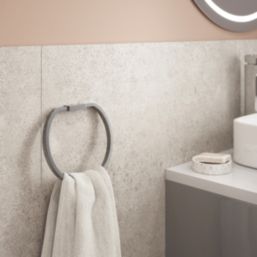 Elland Towel Ring Brushed Chrome - Screwfix