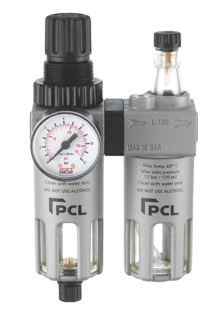 PCL ATCFRL6 1/4" BSP Air Tool Filter Regulator & Lubricator | Air Tools ...