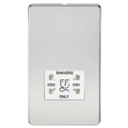 Knightsbridge 2-Gang Dual Voltage Shaver Socket 115 V / 230V Polished ...