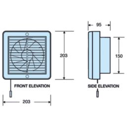 Manrose XF150T 150mm (6") Axial Kitchen Extractor Fan with Timer White ...