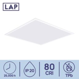 LAP Square 595mm x 595mm LED TPB Panel Light White 30W 3600lm - Screwfix