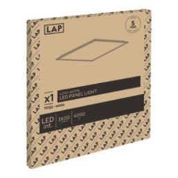 LAP Square 595mm x 595mm LED TPB Panel Light White 30W 3600lm - Screwfix
