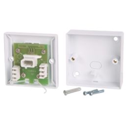 Essentials 1-Gang Slave Telephone Socket White - Screwfix