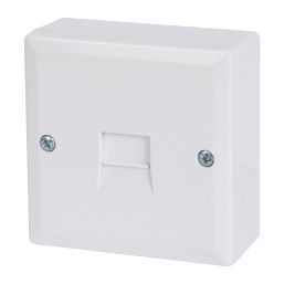 Essentials 1-Gang Slave Telephone Socket White - Screwfix