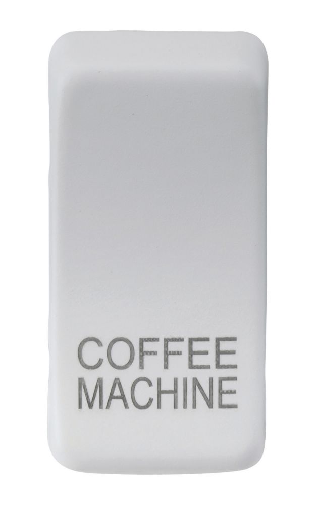 Knightsbridge 'COFFEE MACHINE' Switch Cover Matt White - Screwfix