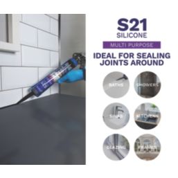 Bostik S21 Multipurpose Silicone Sealant Black 310ml - Screwfix