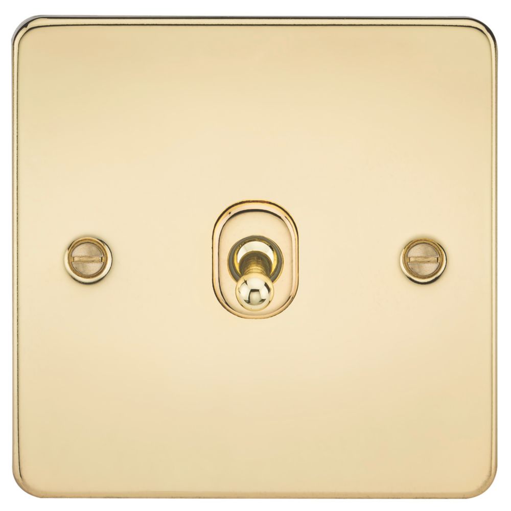 Knightsbridge 10AX 1-Gang 2-Way Light Switch Polished Brass - Screwfix
