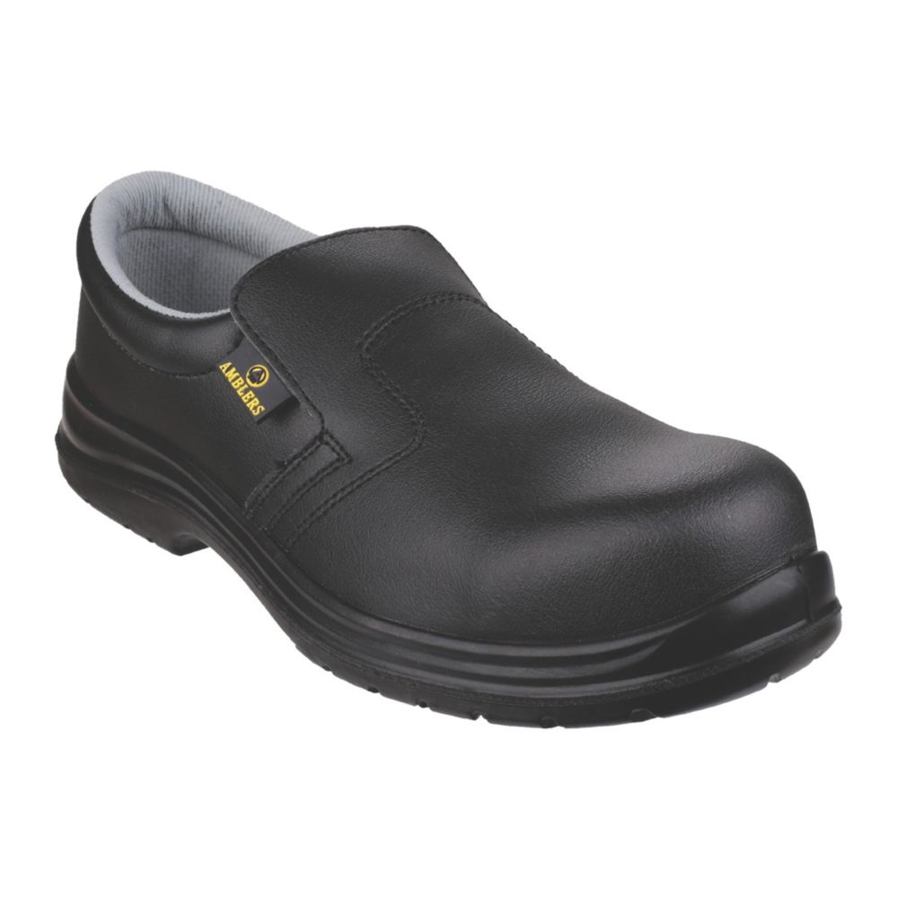 Amblers FS661 Size 10 Black Slip-On Safety Shoes - Screwfix