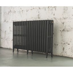 Arroll 660mm x 1114mm 4790BTU Pewter Cast Iron 4 Column Radiator - Screwfix