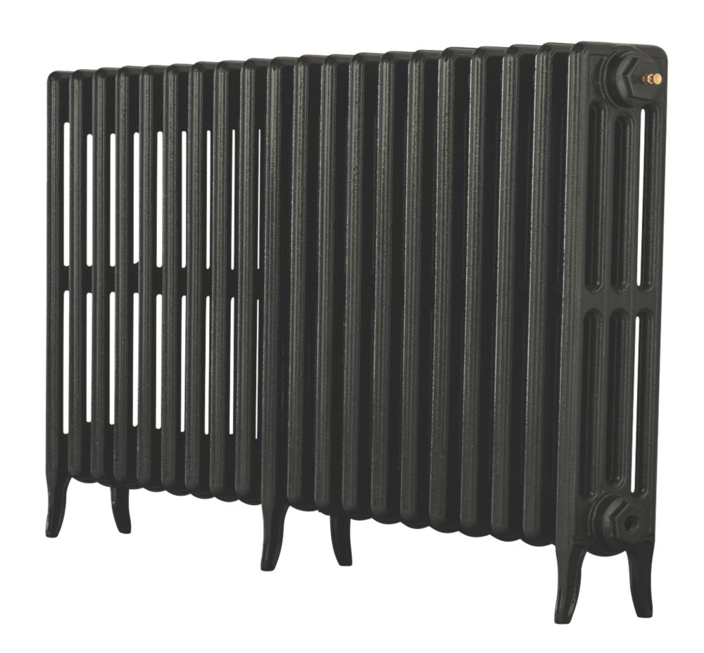 Arroll 660mm x 1114mm 4790BTU Pewter Cast Iron 4 Column Radiator - Screwfix