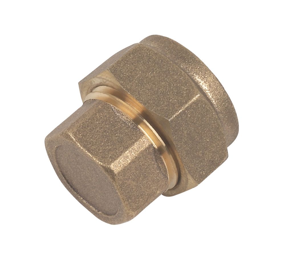 Flomasta Brass Compression Stop Ends 15mm 10 Pack - Screwfix