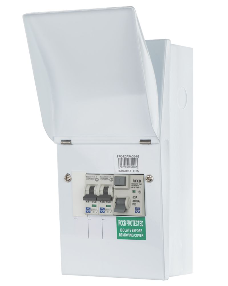 Lewden PRO 5-Module 2-Way Populated Garage Consumer Unit - Screwfix Lewden PRO 5-Module 2-Way Populated Garage Consumer Unit - Screwfix