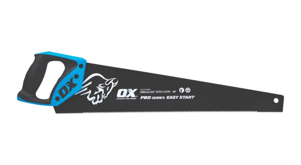 OX Pro Easy Start 8/13tpi Wood Hand Saw 22" (550mm) - Screwfix