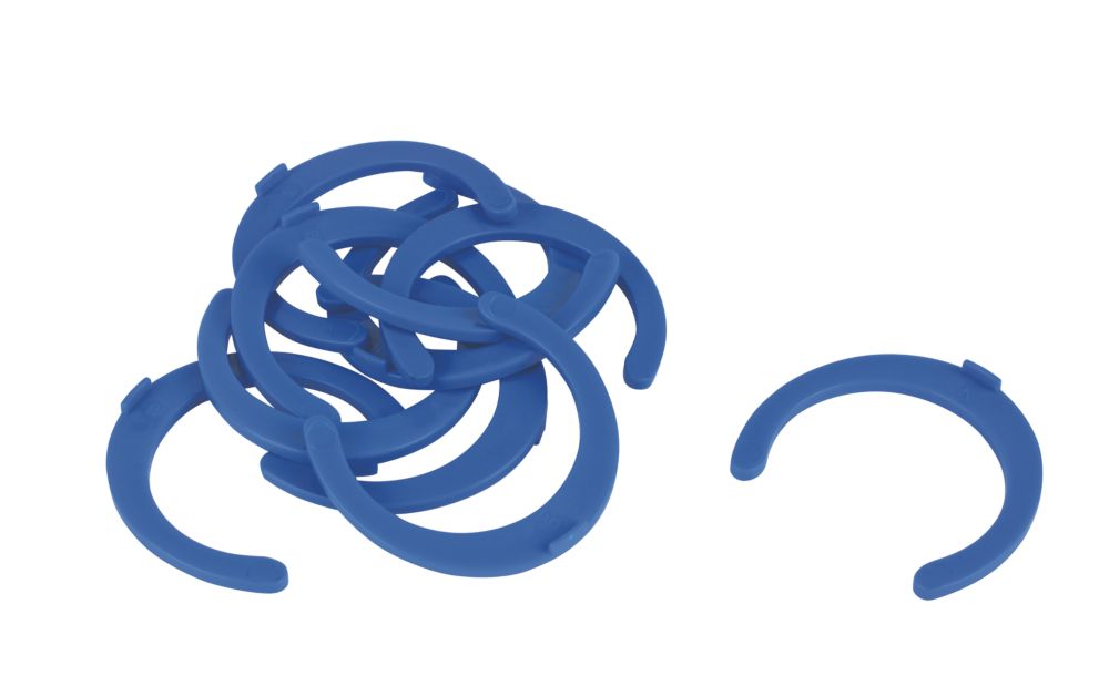 FloPlast FloFit+ Plastic Collet Clips Blue 28mm 10 Pack - Screwfix