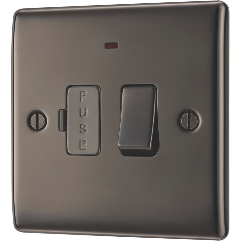 British General Nexus Metal 13A Switched Fused Spur with LED Black ...