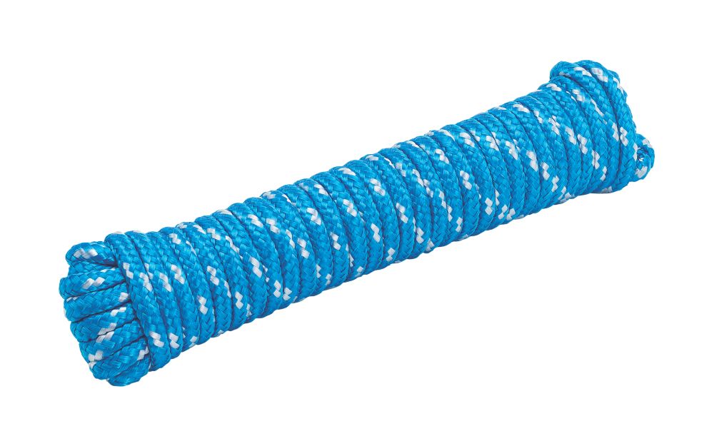 Essentials Braided Rope Blue/White 5mm x 10m - Screwfix