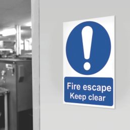 Essentials Non Photoluminescent "Fire Escape Keep Clear" Sign 210mm x ...