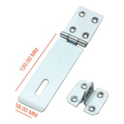 Smith & Locke Hasp & Staple Silver Zinc-Plated 120mm - Screwfix