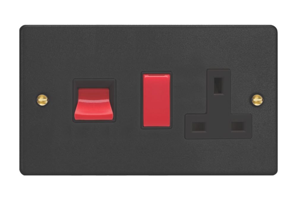 Varilight 45A 2-Gang 2-Pole Cooker Switch & 13A DP Switched Socket Matt ... Varilight 45A 2-Gang 2-Pole Cooker Switch & 13A DP Switched Socket Matt ...