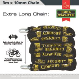 Burg-Wachter Hardened Steel Heavy Duty Chain 3m x 10mm - Screwfix