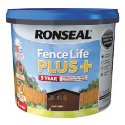 Ronseal Fence Life Plus 9Ltr Red Cedar Shed & Fence Paint - Screwfix