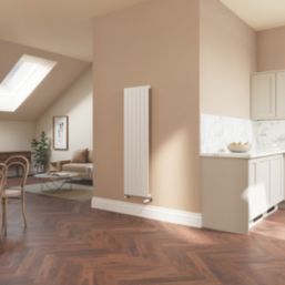 Flomasta 1500mm x 433mm 2607BTU White Vertical Designer Radiator - Screwfix