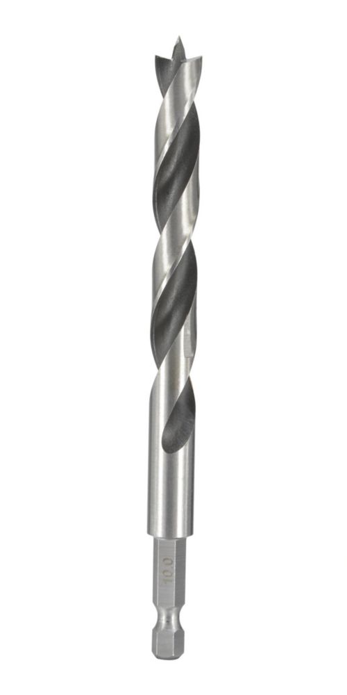 Titan Hex Shank Double-Flute Brad Point Wood Drill Bit 10mm x 133mm ...