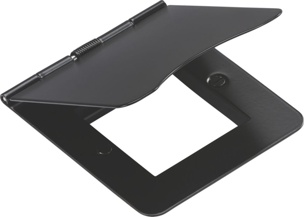 Knightsbridge Flat Plate 2-Module Modular Faceplate Matt Black - Screwfix