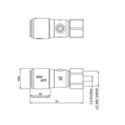 Flomasta Straight Service Valve 15mm x 1/2" - Screwfix