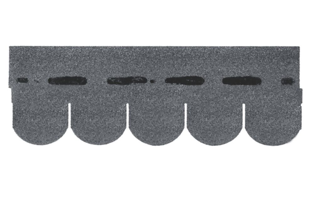 Roof Pro Grey Round Bitumen Roof Shingles 1m x 340mm 16 Pack - Screwfix