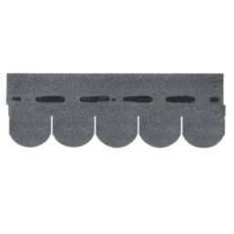 Roof Pro Grey Round Bitumen Roof Shingles 1m x 340mm 16 Pack - Screwfix