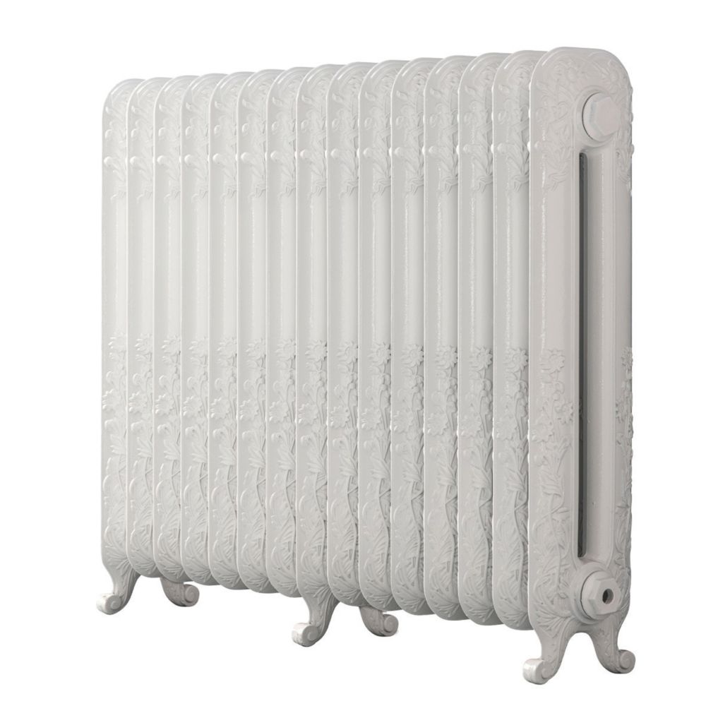 Arroll 794mm x 1009mm 5325BTU White Cast Iron 2 Column Radiator - Screwfix