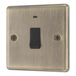 LAP 20A 1-Gang 2-Pole Water Heater Switch Antique Brass with LED with ...