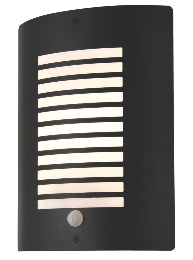 Zink Sigma Outdoor Wall Light Fitting With PIR Sensor Black - Screwfix
