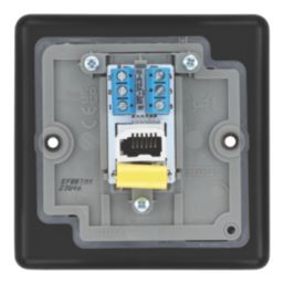 LAP 1-Gang Master Telephone Socket Matt Black with Colour-Matched ...