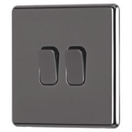 Arlec 10A 2-Gang 2-Way Light Switch Black Nickel - Screwfix