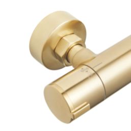 Highlife Bathrooms Round Shower Brackets Brushed Brass - Screwfix