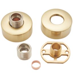 Highlife Bathrooms Round Shower Brackets Brushed Brass - Screwfix