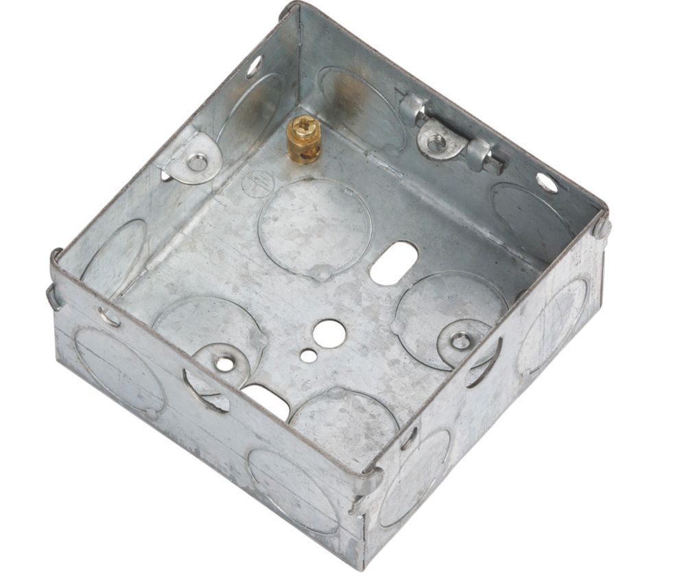 Knightsbridge 1-Gang Galvanised Steel Unfinished Back Box 35mm 10 Pack ...